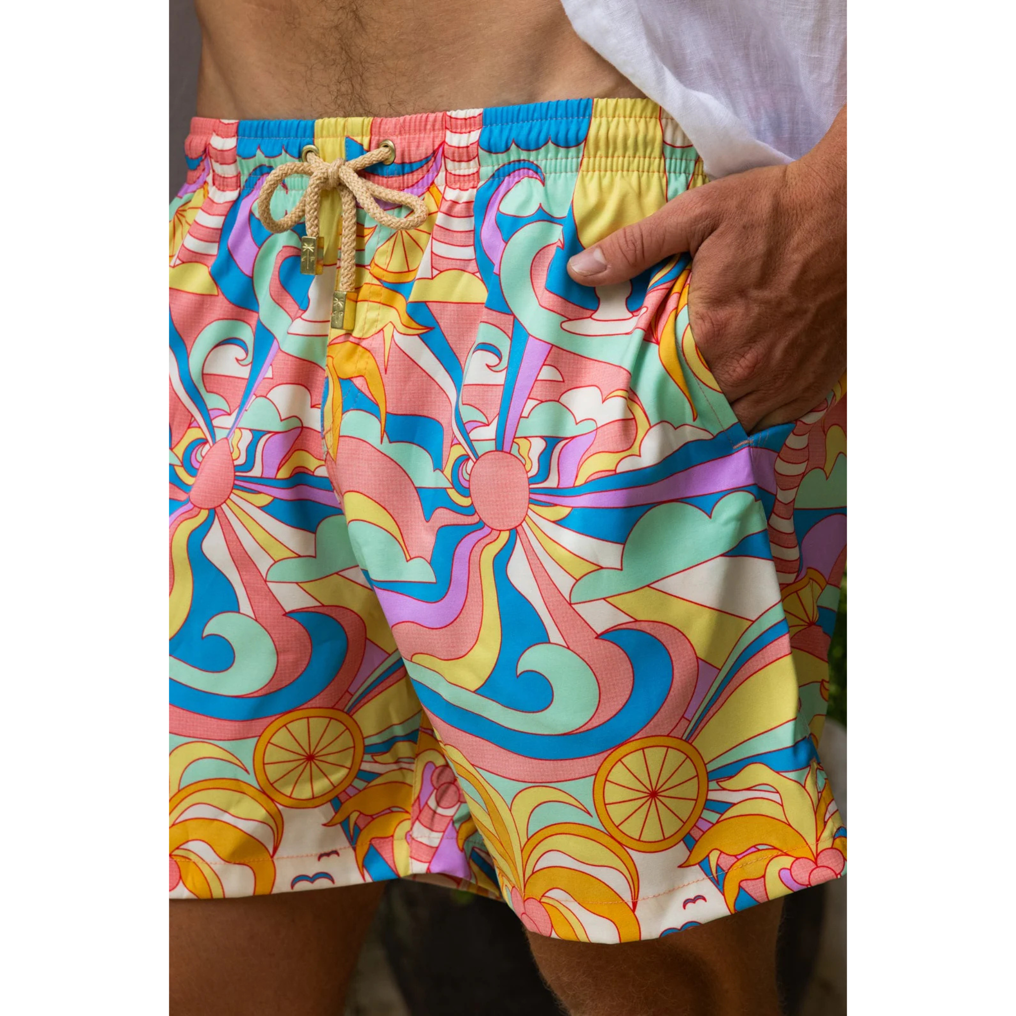 Paradiso swim trunks - yellow – Tugboat & The Bird
