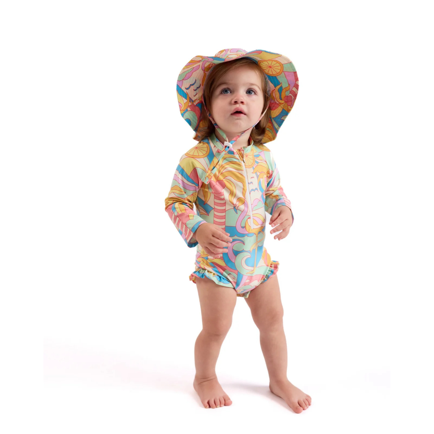 Paradise rash guard ruffle one piece - yellow – Tugboat & The Bird